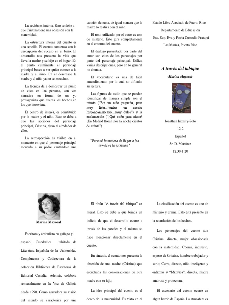 Opusculo A Traves Del Tabique | PDF | Cuentos