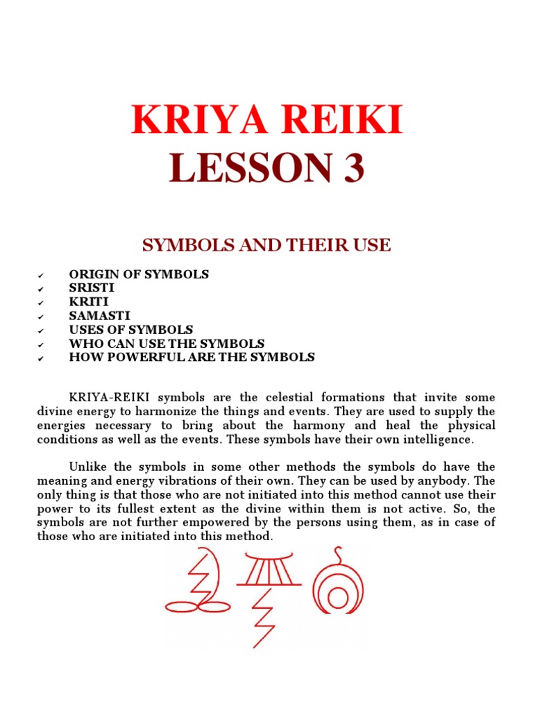 Kriya Reiki = Lesson 3 | Symbols | Faith Healing