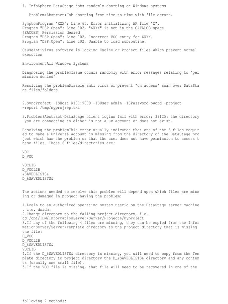 Issues Datastage | PDF | Computer File | Central Processing Unit