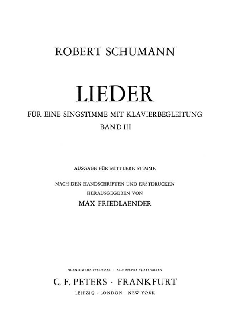 Schumann Lieder Book 3 | PDF