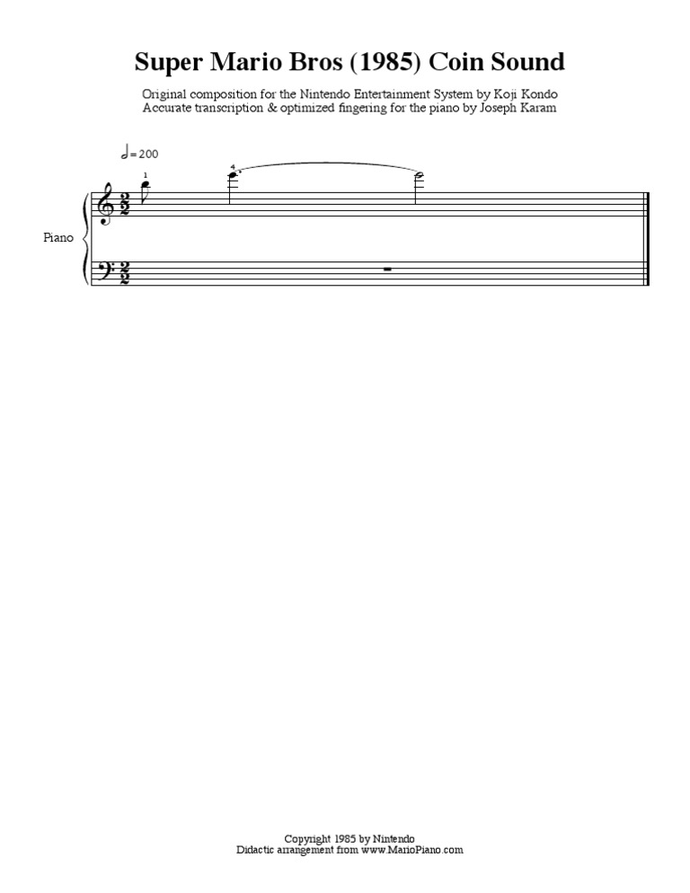 Mario Sheet Music Coin Sound | PDF | Games & Activities