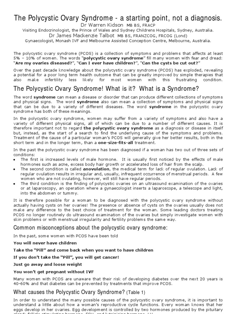 Pcos Guide | PDF | Polycystic Ovary Syndrome | Menstrual Cycle