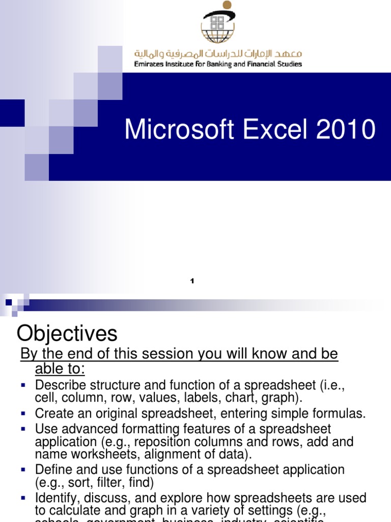 Introduction To Microsoft Excel 2010 | PDF | Microsoft Excel | Spreadsheet