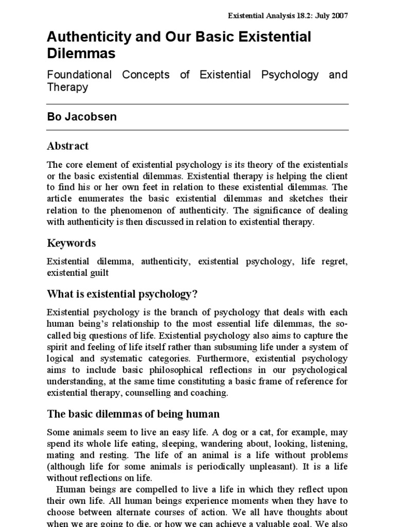 Existential Psychology | PDF | Existentialism | Authenticity (Philosophy)