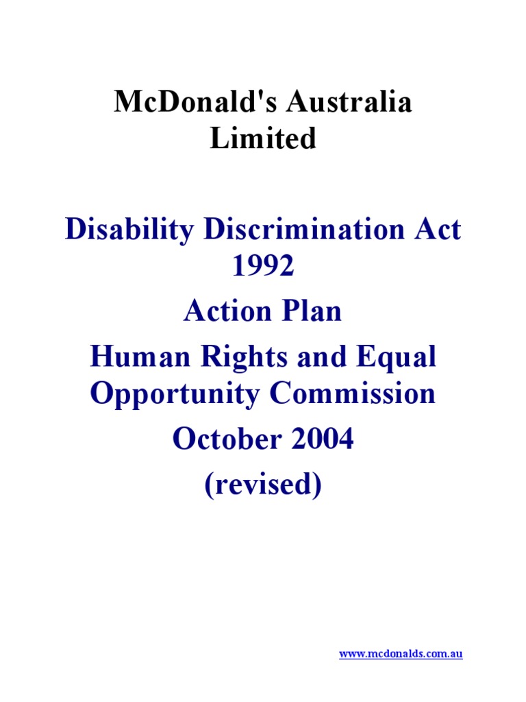 Mcdonalds | PDF | Disability | Mc Donald's