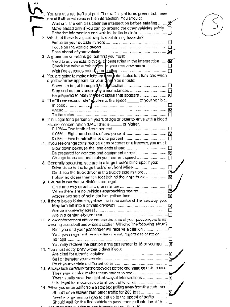 CA DMV Test Sample 3 | PDF
