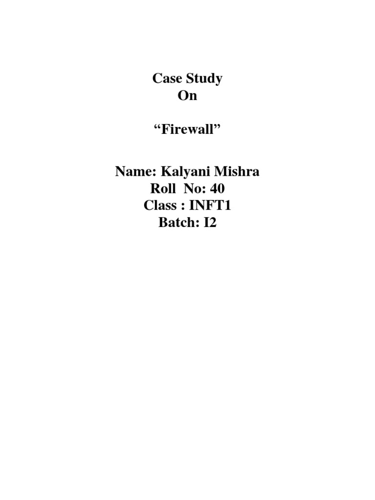 Case Study On Firewall Pdf Firewall Computing Proxy Server