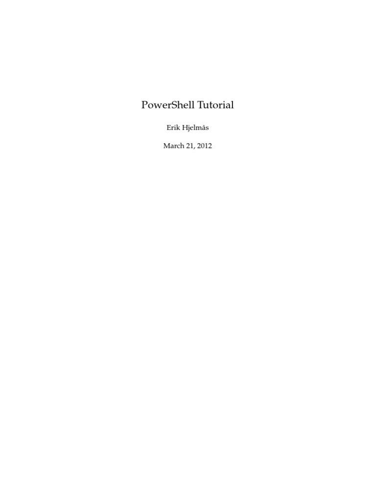 PowerShell Tutorial | PDF | Regular Expression | Software Engineering