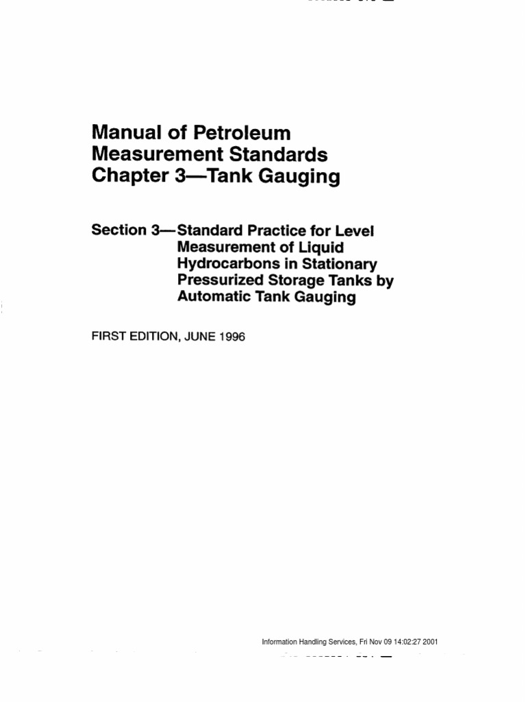 Api MPMS 03.3 (1996) | PDF