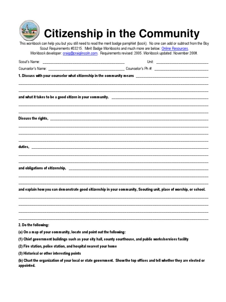 Citizenship in the Community Workbook | PDF | Career & Growth | Business