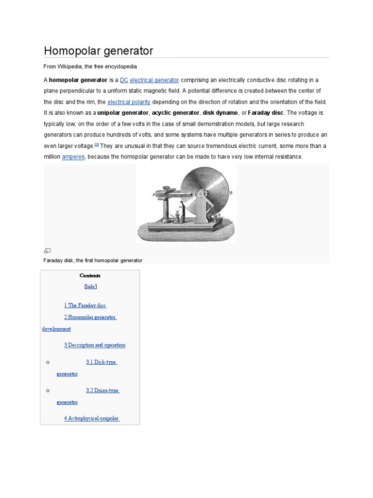 Homopolar Generator | PDF | Electric Generator | Force