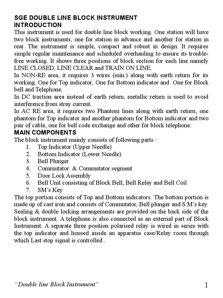 001.maintenence of Double Line Block Instrument Used in Indian Railways ...