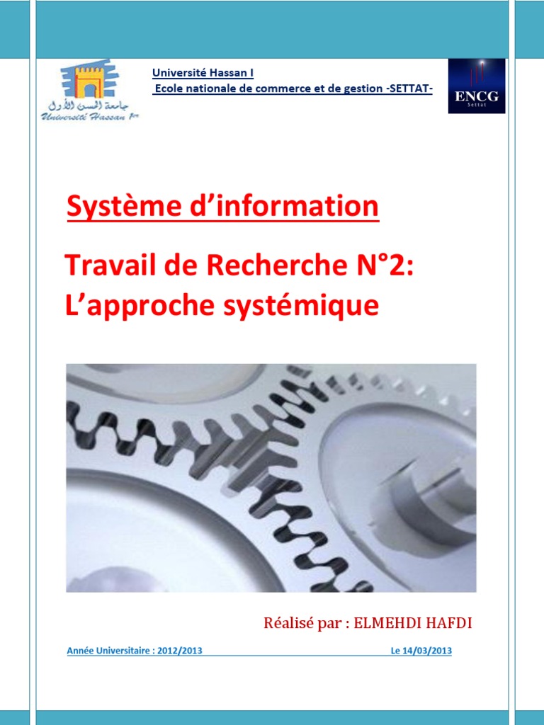 Approche systémique : concepts et méthodes | PDF | Environnement ...