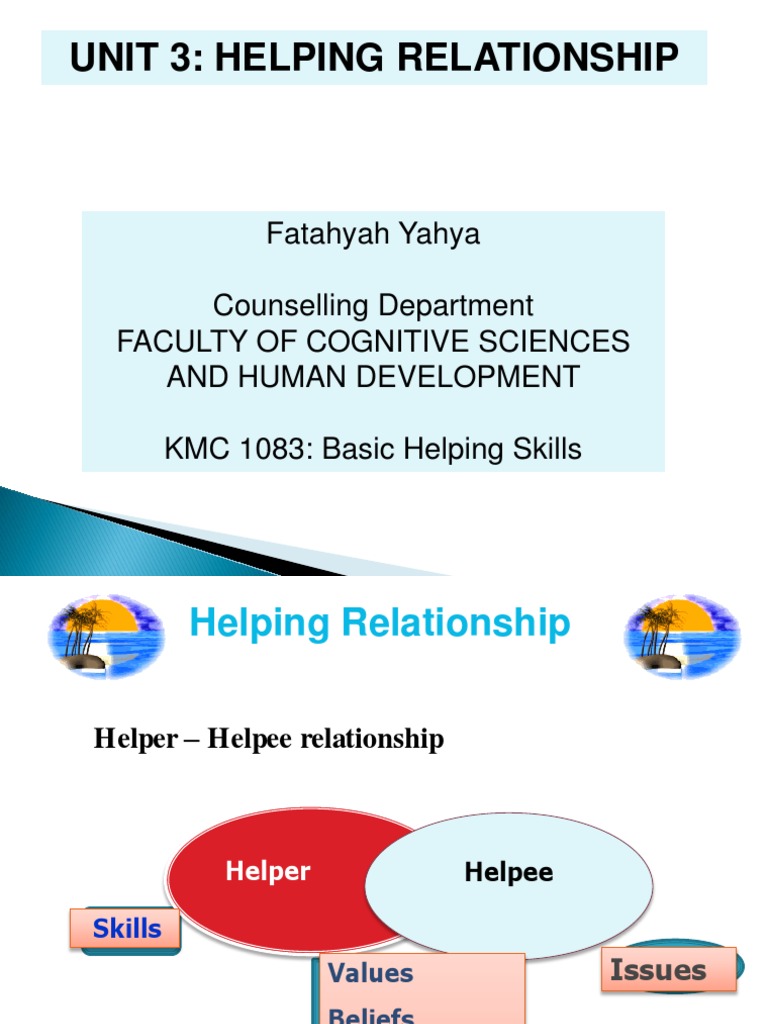Unit 3 - Helping Relationship | PDF | Nonverbal Communication | Communication