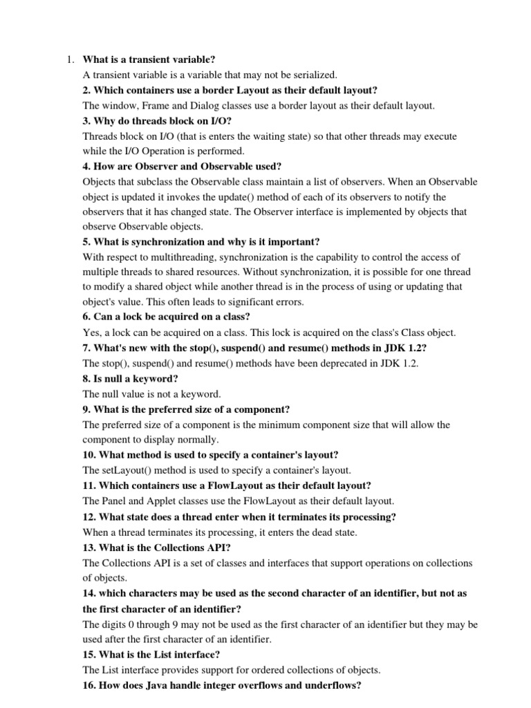 Core Java + J2EE + J2se Interview Question and Answer | PDF | Class ... Core Java + J2EE + J2se Interview Question and Answer | PDF | Class ...