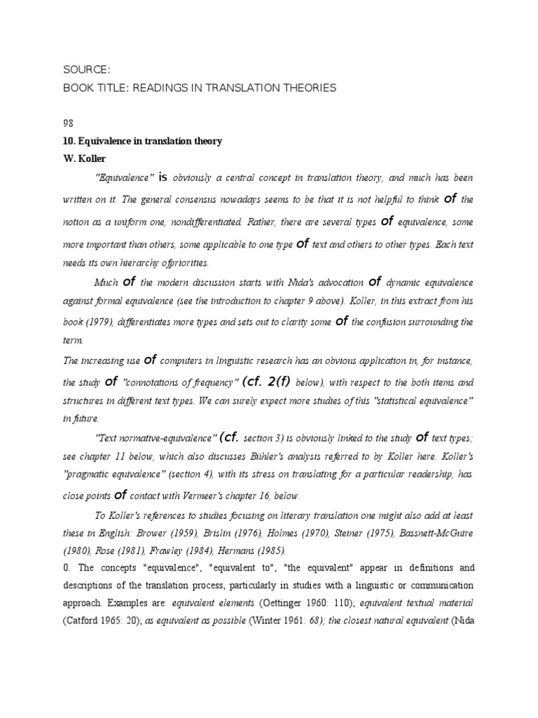 Equivalence Revisited: A Key Concept In Modern Translation Theory – AVKIU