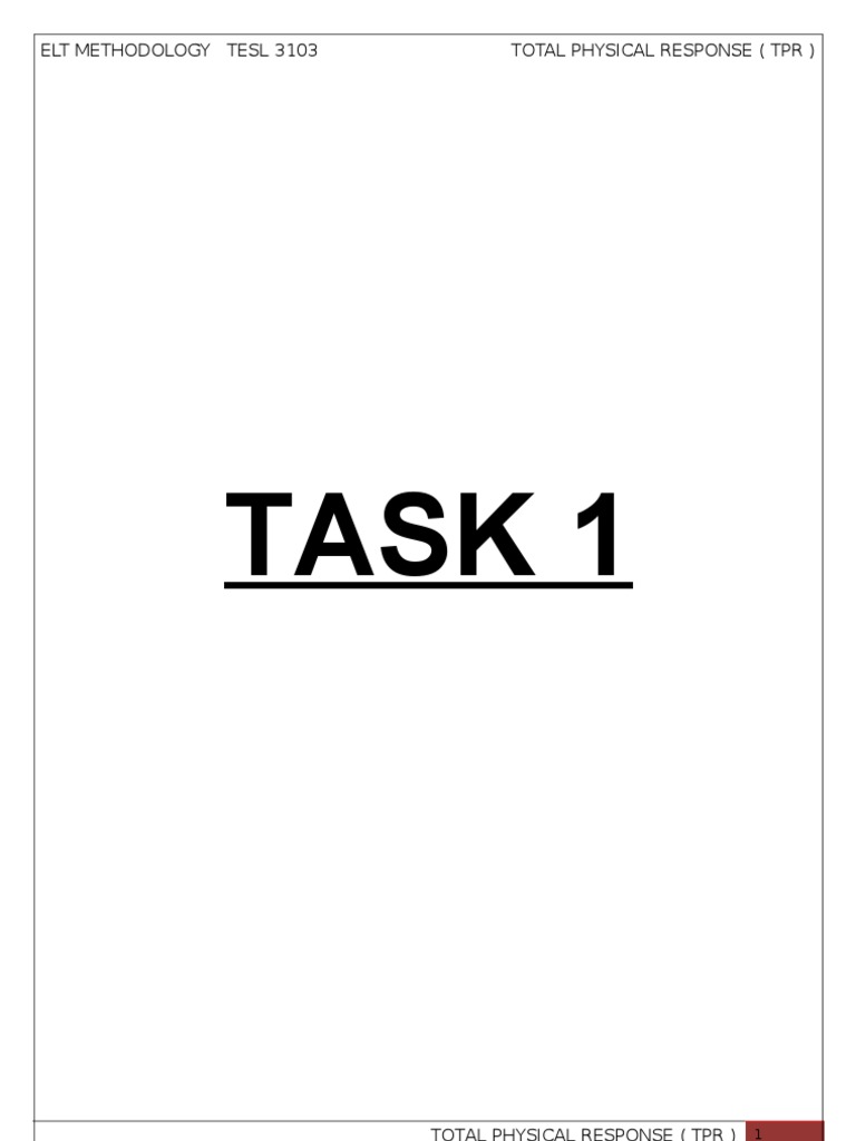 ELT TPR Lesson Plan | PDF | Language Acquisition | Second Language