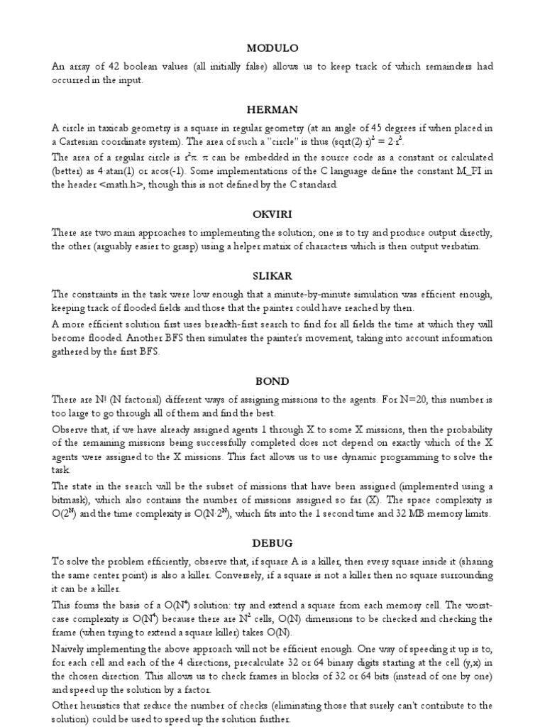 COCI Contest 4 Solutions | PDF | Dynamic Programming | C (Programming ...