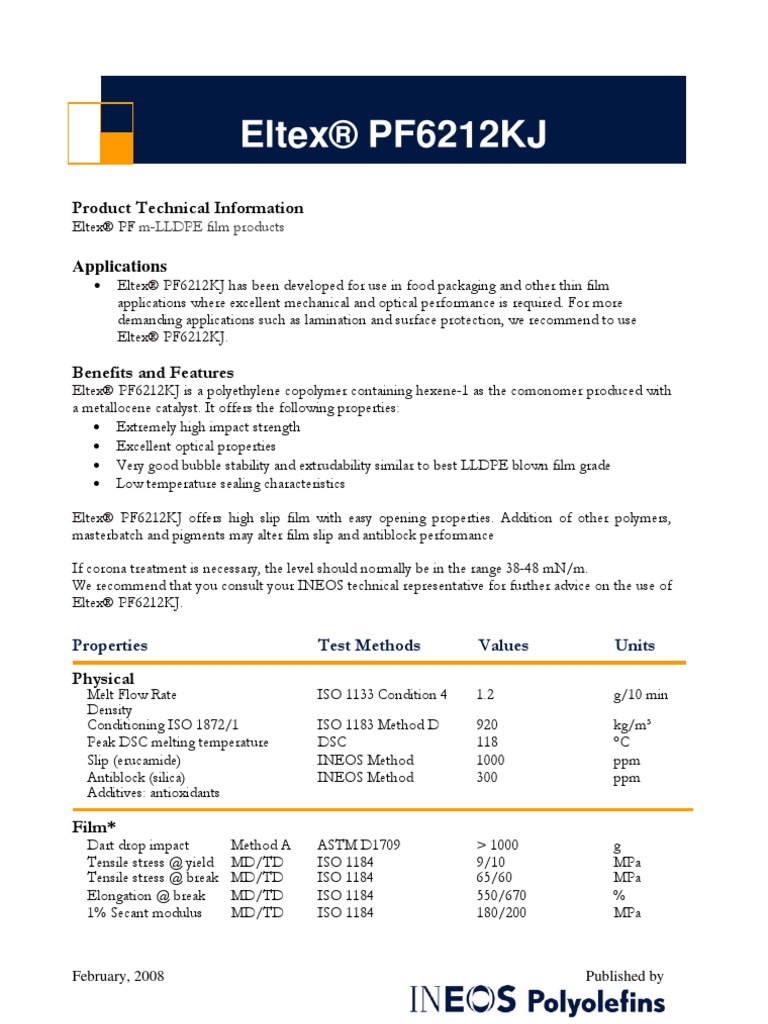Eltex M PF 6212KJ Ineos | PDF | Materials | Building Engineering