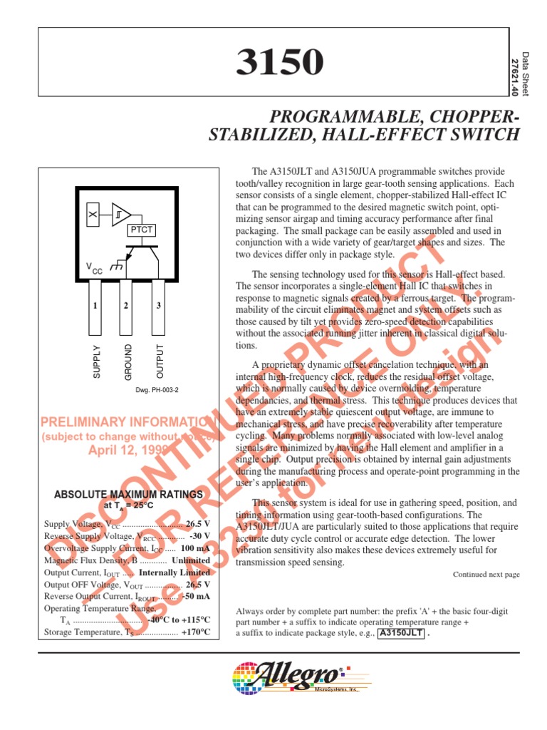 A3150 | PDF | Sensor | Switch