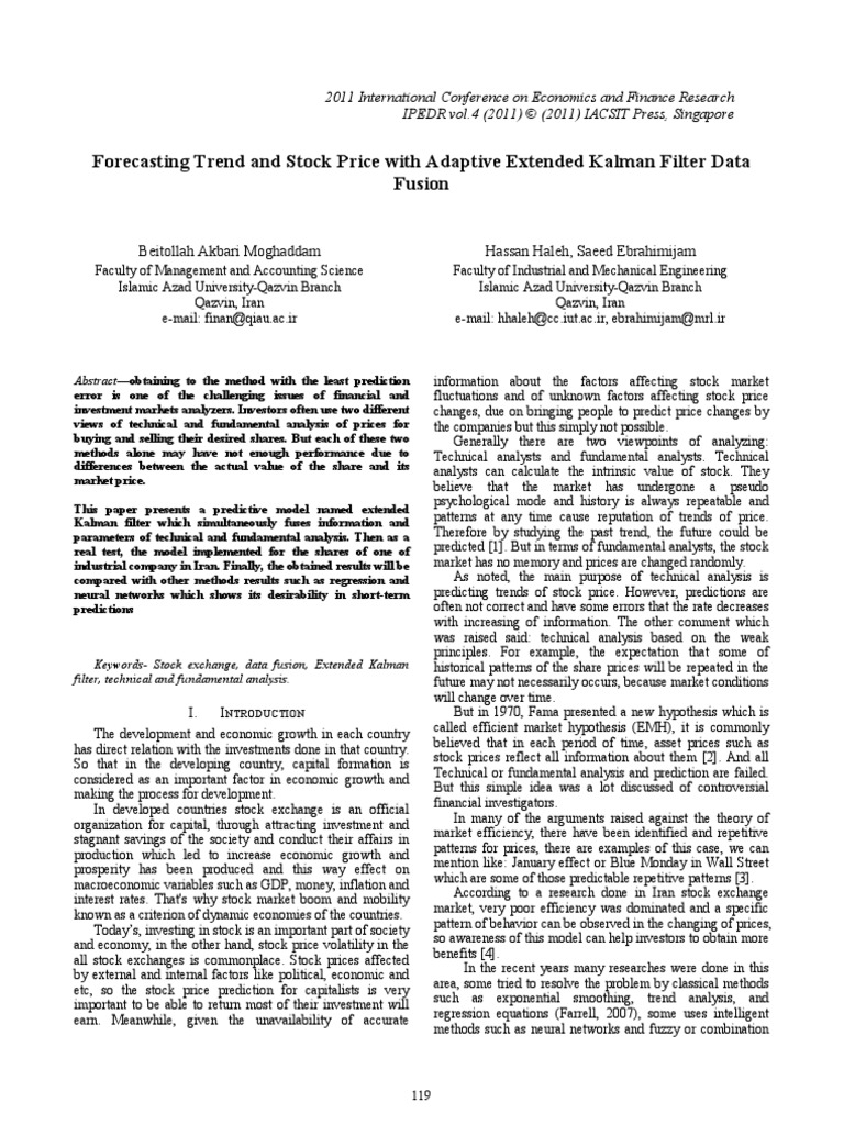 EKF Finance | Download Free PDF | Kalman Filter | Technical Analysis