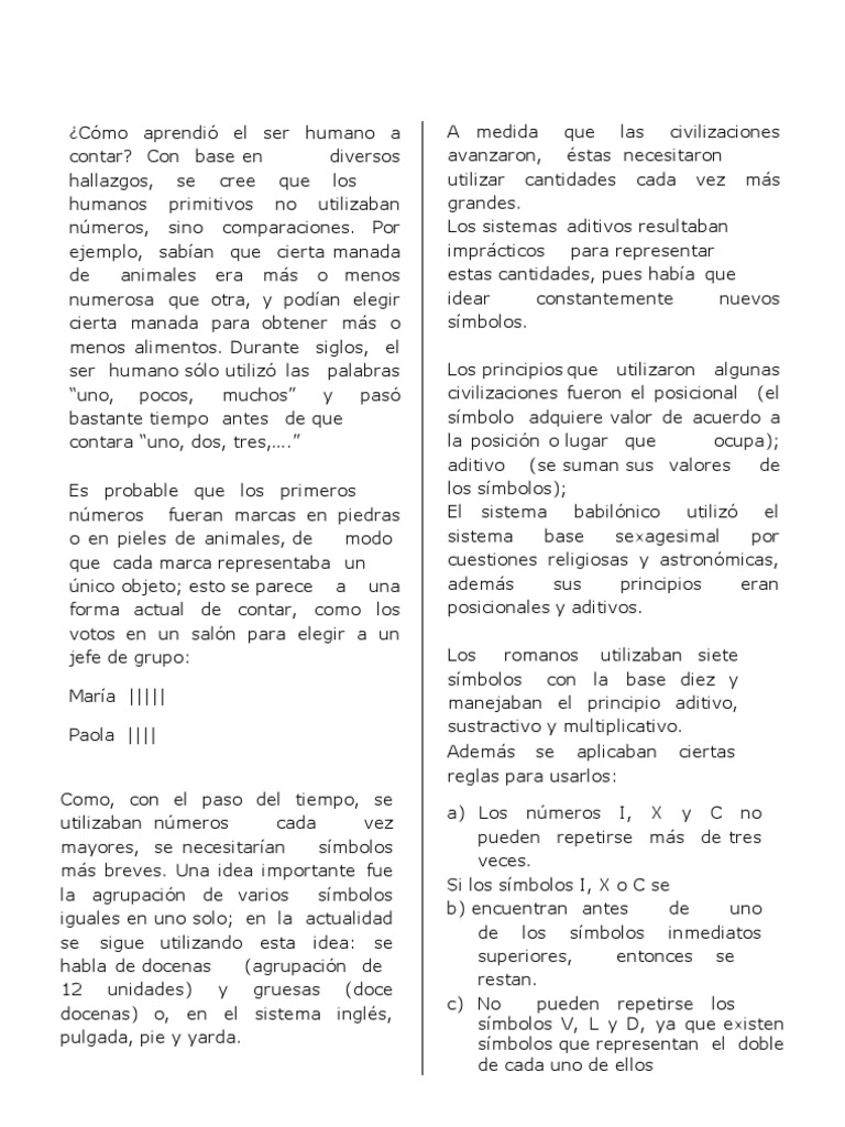 Cómo Aprendió El Ser Humano A Contar | PDF | Los símbolos ...