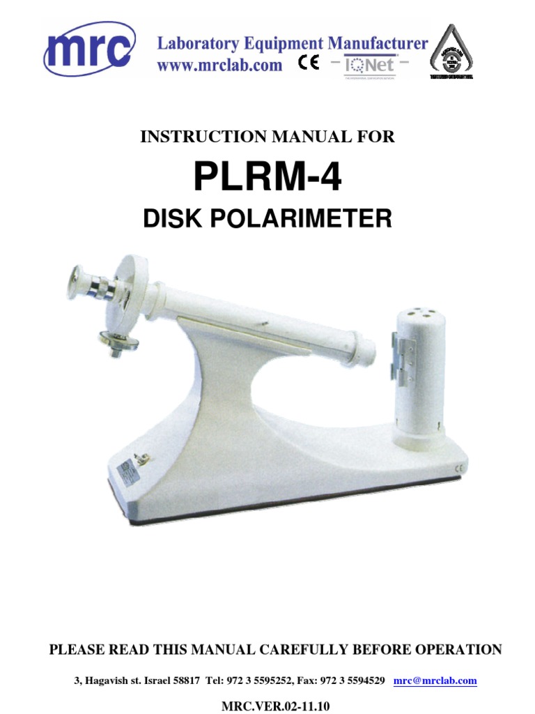 How to Operate the PLRM-4 Disk Polarimeter: A Concise Instruction ...