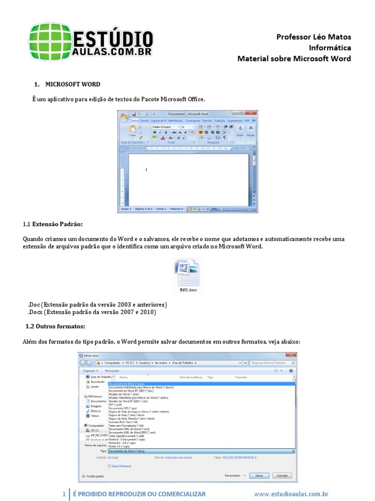 Apostila. Informática. Word | Macro (Ciência da Computação) | Janela ...