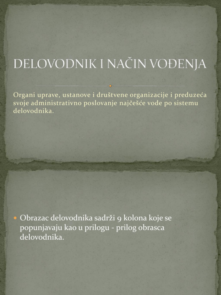 Delovodnik I Način Vođenja1 | PDF