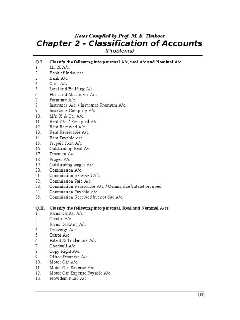 Classification of Various Accounts into Personal, Real and Nominal ...