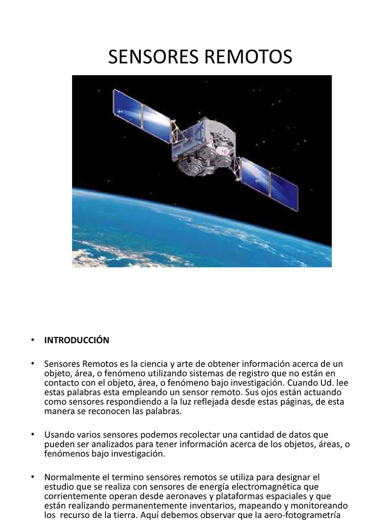 Sensores Remotos Parte 1 | PDF | Sensores remotos | Radiación ...