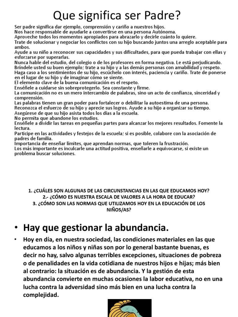 Significado de ser padre responsable | PDF | Adultos | Familia