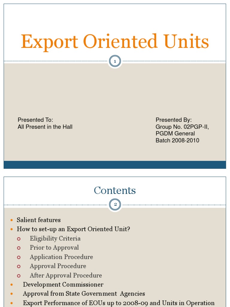 Export Oriented Units | Exports | Business