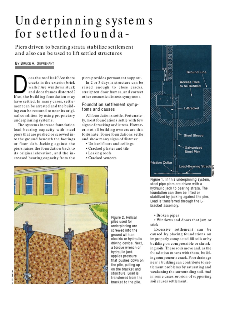 Underpinning Systems For Settled Foundations | PDF | Deep Foundation ...