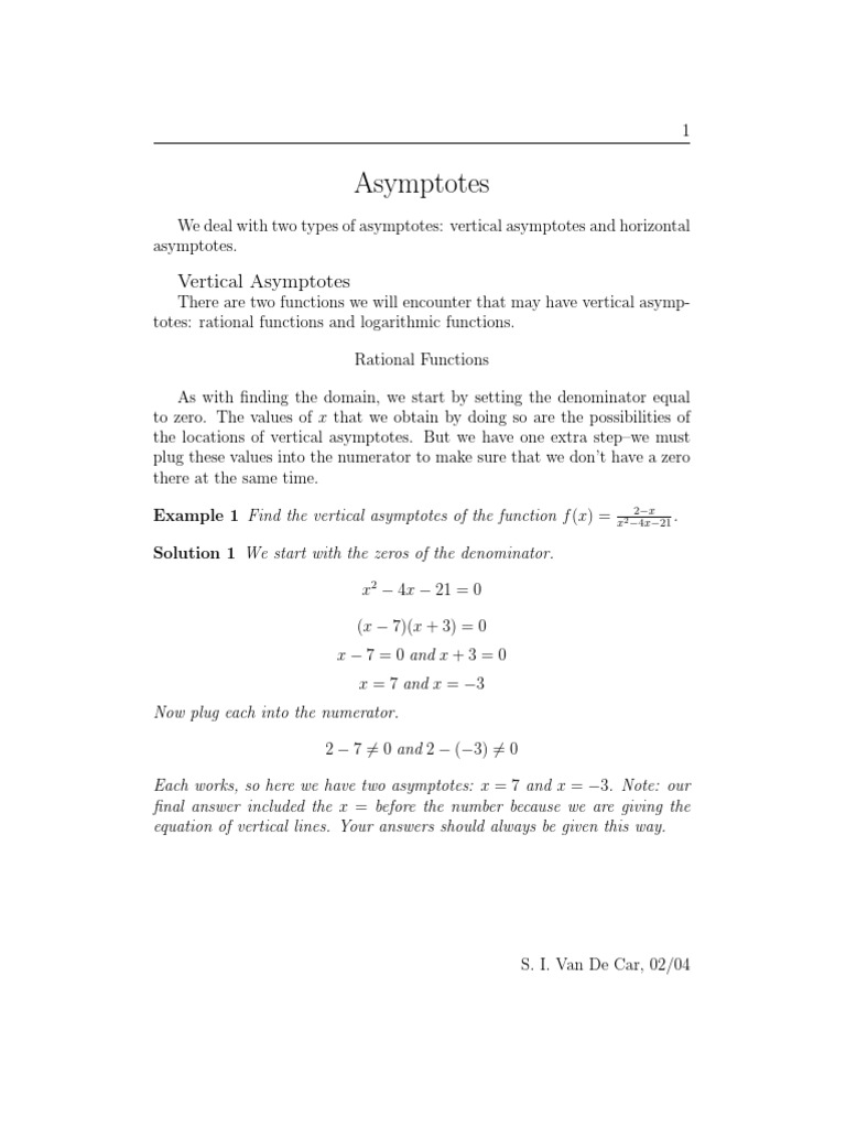 Analyzing Asymptotes: A Guide to Identifying Vertical and Horizontal ...