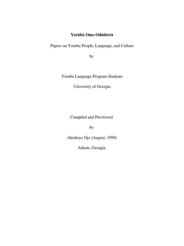 Yorùbá Omo Odùduwà - Akinloye Ojo Listo | PDF | Religion And Belief ...