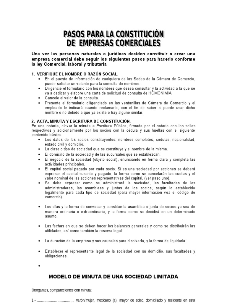 Requisitos Legales para La Constitucion de Una Empresa | Descargar gratis PDF | Liquidación ...