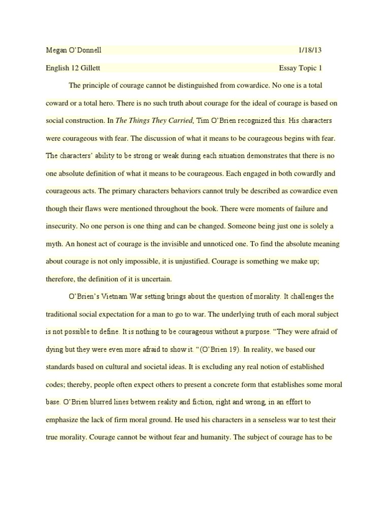 The Things They Carried | PDF | Courage | Masculinity