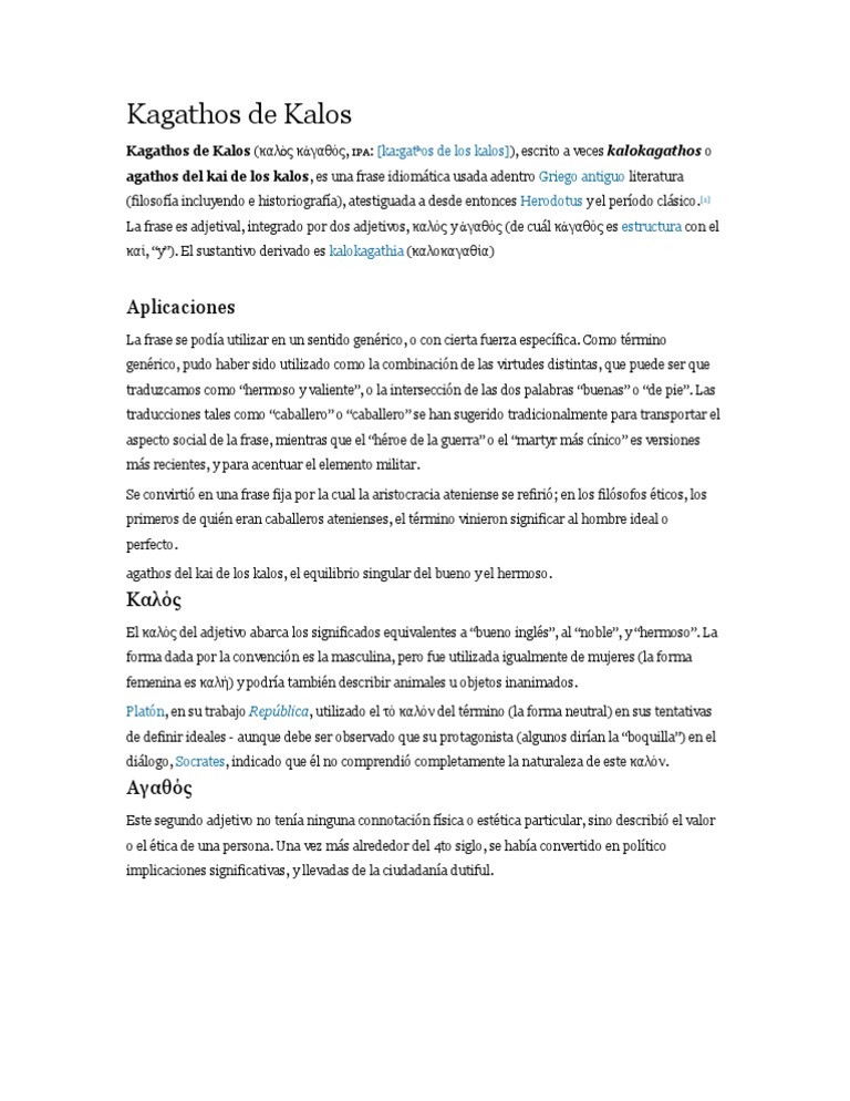 Significado de Kalós Kagathós | PDF | Science | Ciencia filosófica