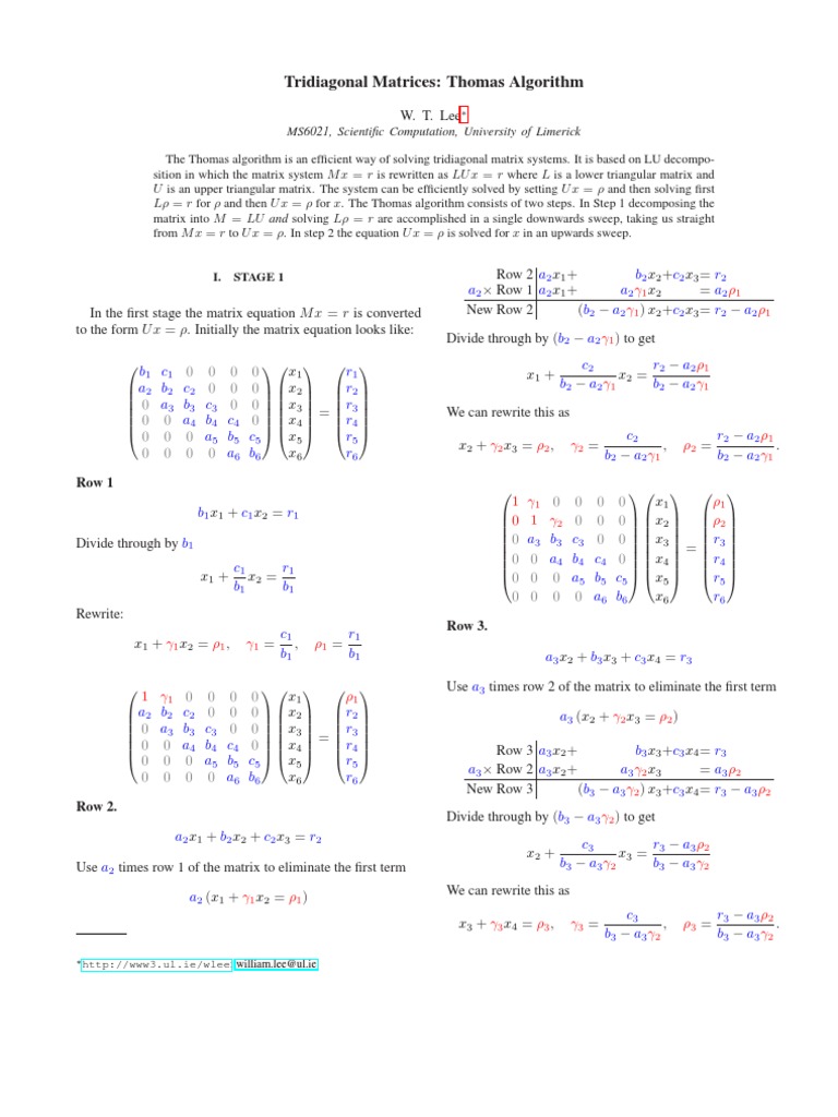 Algoritmo de Thomas | PDF