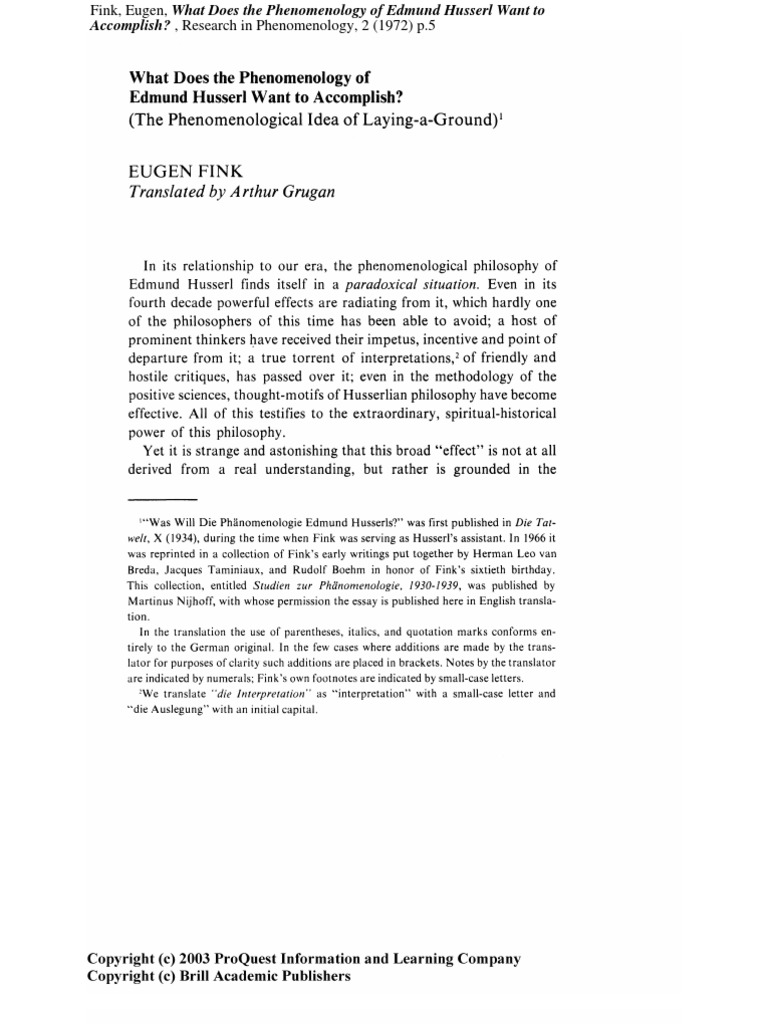 Husserl's Phenomenology Goals Explained | PDF