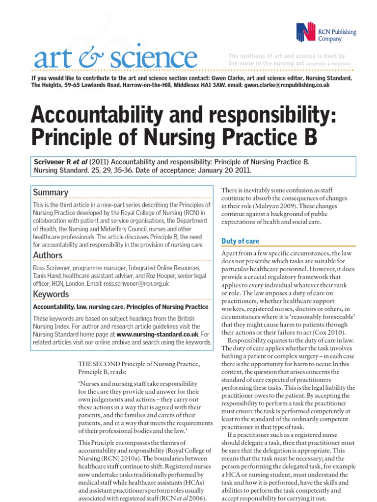 Nursing Standard Principles | PDF | Nursing | Health Care