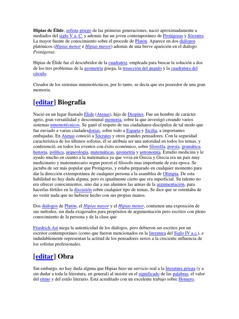 Hipias de Élide | PDF | Science | Ciencia filosófica