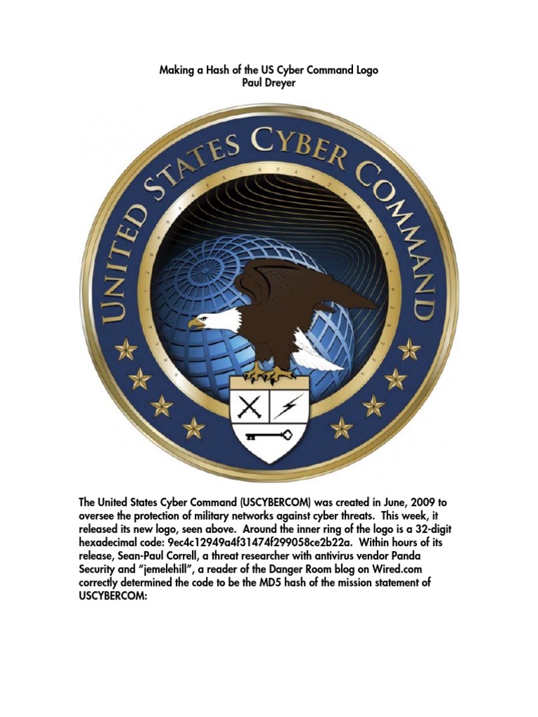 Making A Hash of The US Cyber Command Logo | PDF | Areas Of Computer ...