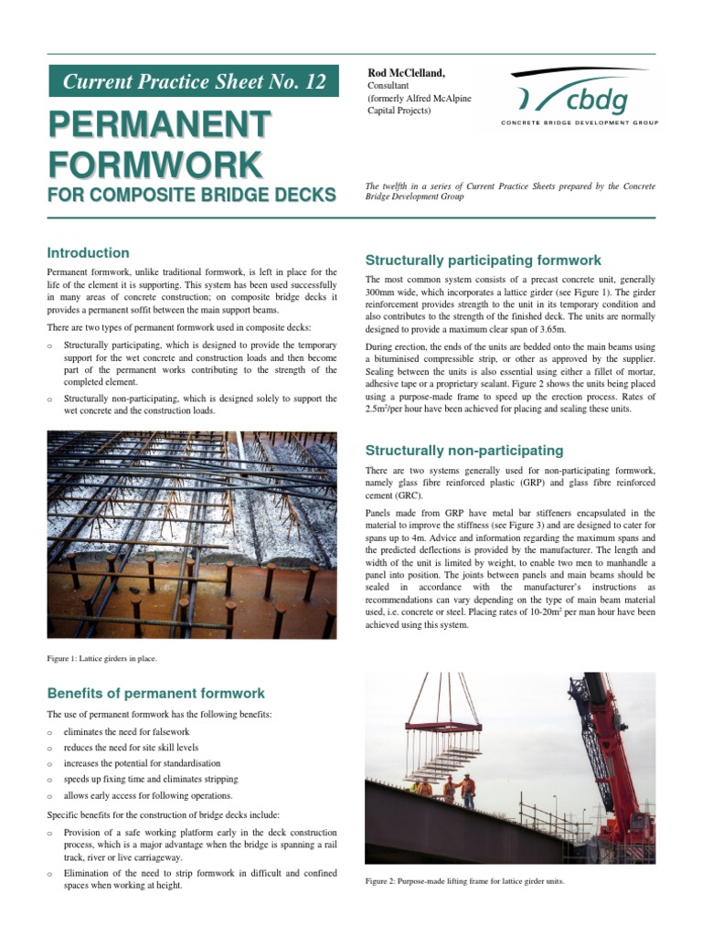 Permanent Formwork Systems for Composite Bridge Decks: A Comparison of ...