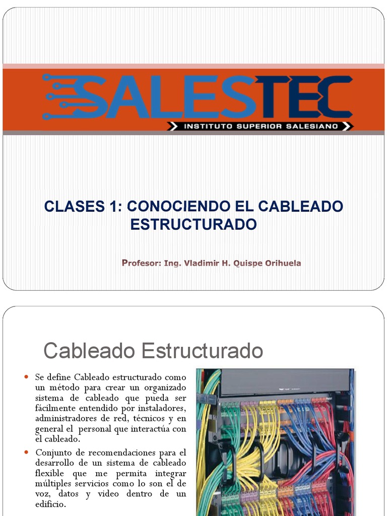 Clase 1 - Cableado Estructurado Salesiano | PDF | Tecnología digital | Informática