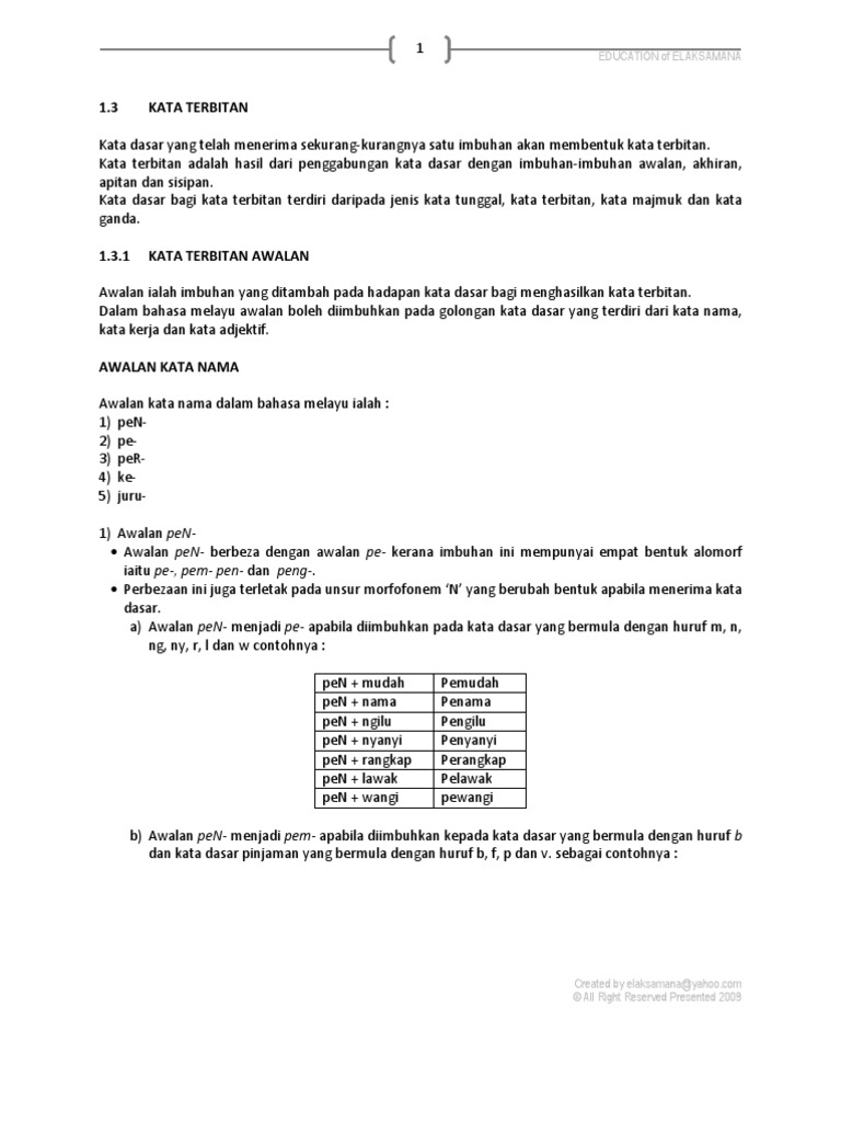 1 3 Kata Terbitan | PDF
