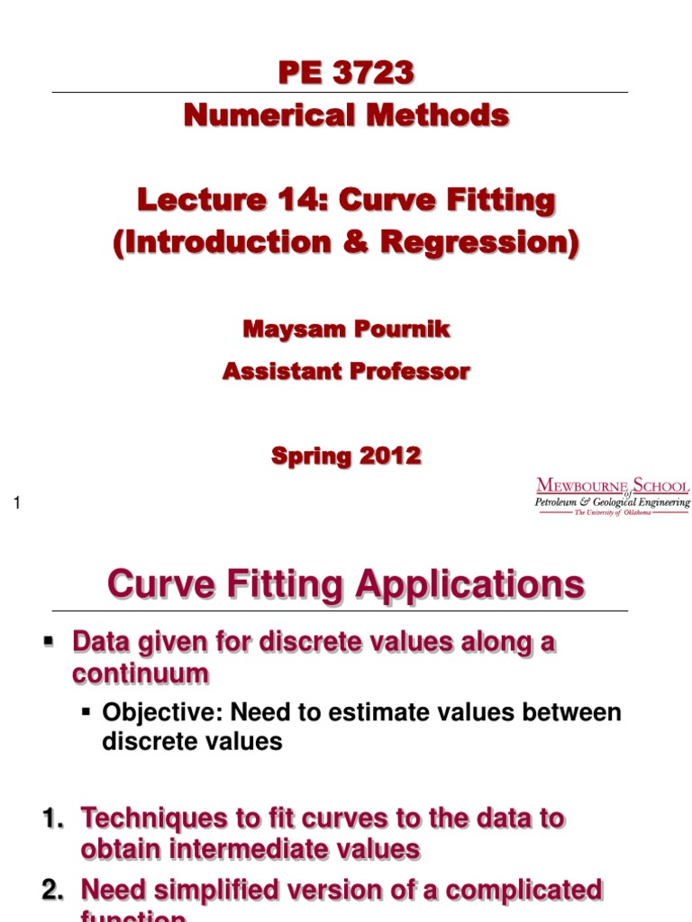 Lecture 14 - Curve Fitting (Intro&Regression) | Download Free PDF ...