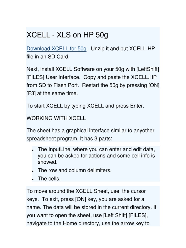 XCELL | PDF | Microsoft Excel | Spreadsheet