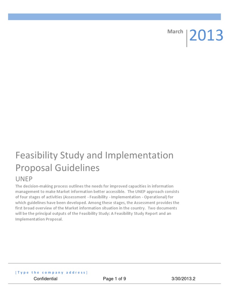 UNEP Feasibility Study & Implementation Study Guidelines | PDF ...